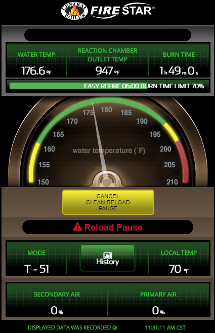 Clean Reload Feature | Central Boiler Clean Reload Feature | Central Boiler